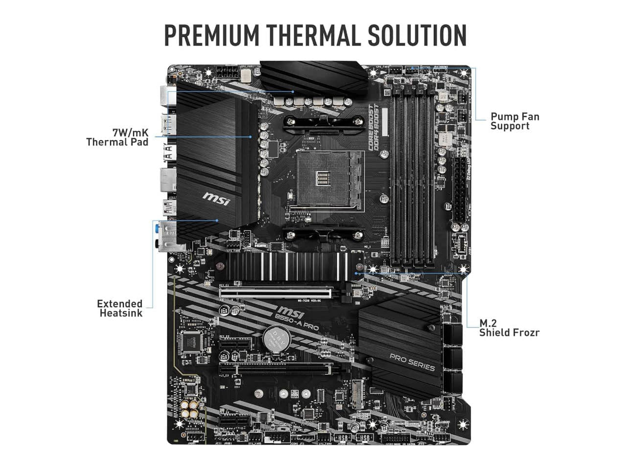 MSI B550-A Pro ProSeries Motherboard, AMD AM4, ATX, DDR4 — Airdrie Computer